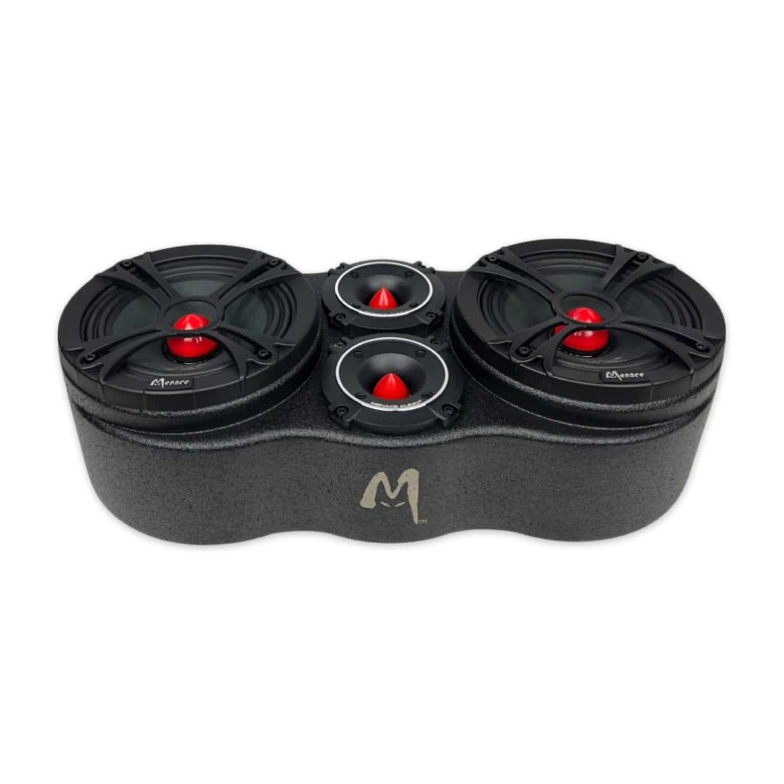 Dual 6.5″ Loaded Midrange Enclosure with 2 x 3.5 Tweeters – Red Bullets ...